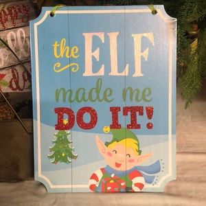 Holiday | Nwt Elf Glittery Sign | Poshmark